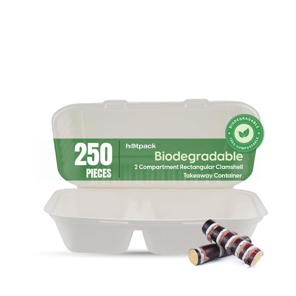 Biodegradable Disposable Rectangular Clamshells | India – Hotpack India
