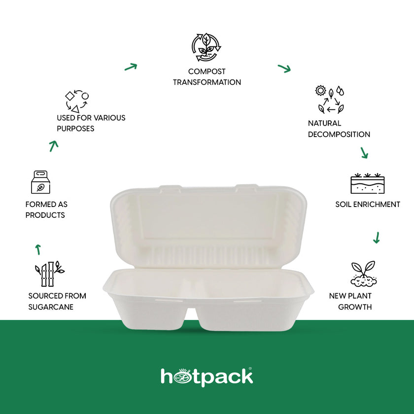 Biodegradable Disposable Rectangular Clamshells | India – Hotpack India