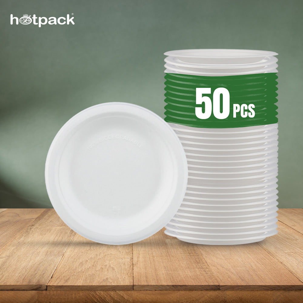 6 Inch Biodegradable Disposable Round Plate | India – Hotpack India