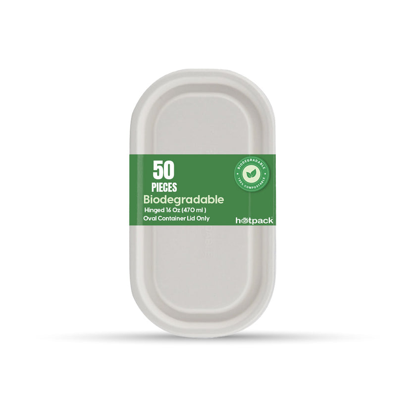 Biodegradable and disposable Oval containers lid only – Hotpack India