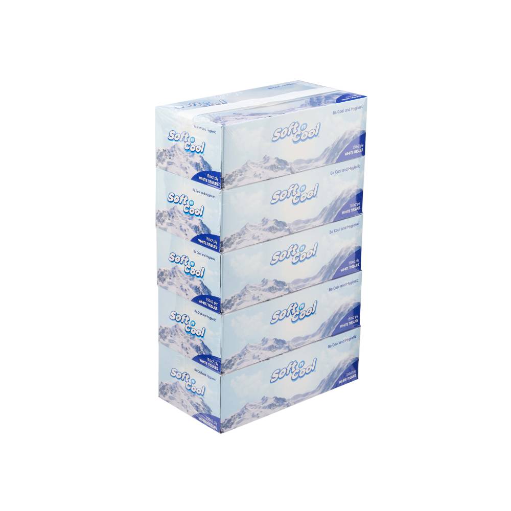 30 Boxes Soft N Cool Facial Tissue 150 Sheets x 2 Ply – Hotpack India